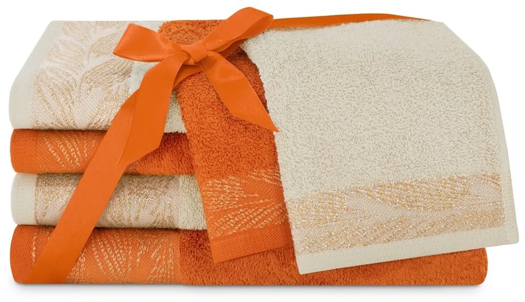 Sada 6 ks ručníků ALLIUM klasický styl oranžová