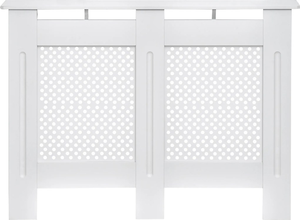 HOMCOM Kryt Radiátoru Radiátorová Skříň Stěnová Police Moderní Design MDF 111,5x19x82 cm