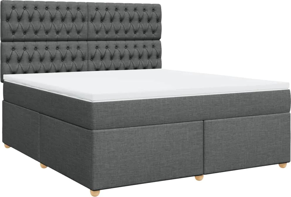 Box spring postel s matrací tmavě šedá 180x200 cm textil 3293667