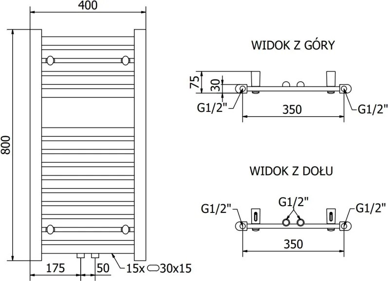 Mexen Hades elektrický radiátor 800 x 400 mm, 300 W, černý - W104-0800-400-2300-70
