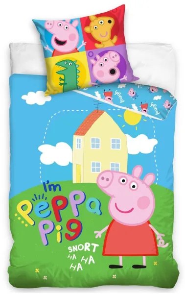 Carbotex Dětské bavlněné povlečení – Prasátko Peppa Já jsem Peppa Pig