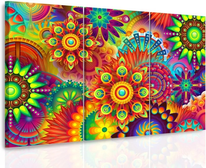 Vícedílný obraz - Hippie mandaly (90x60 cm) - InSmile ®