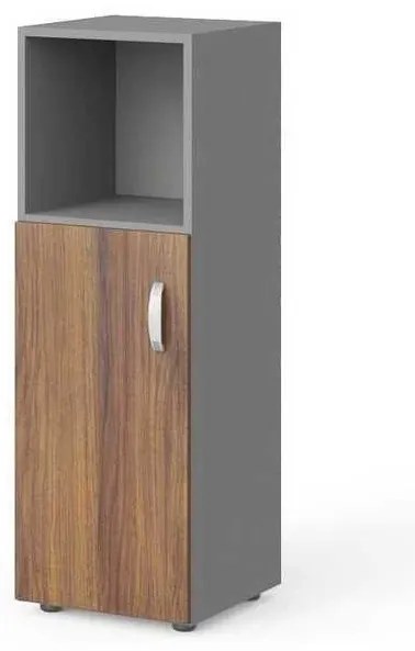 Střední skříň Manager 39,9 x 42,2 x 119,5 cm, levá, ořech warmia / šedá