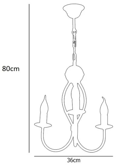 Lustr na řetězu ARTHUR 3xE14/40W/230V