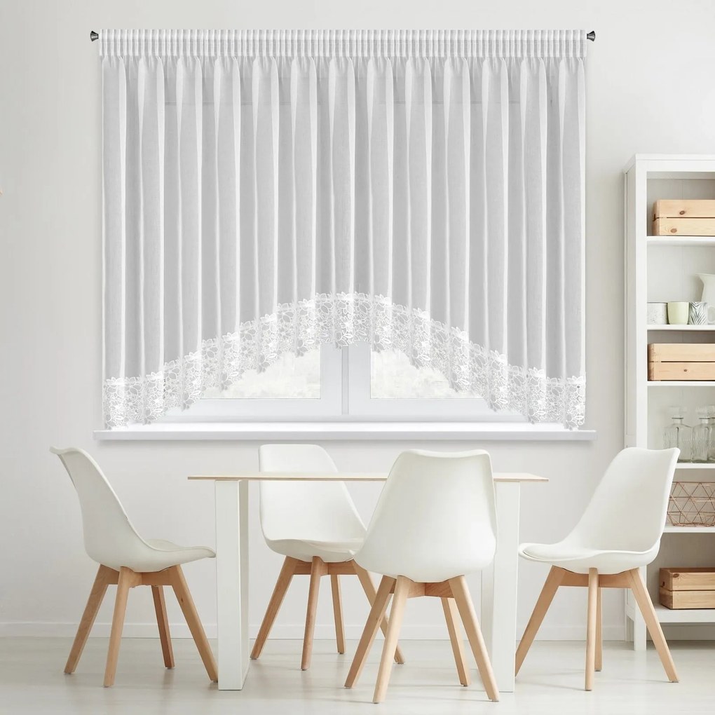 ZÁCLONA NA PÁSCE ARTEMIDA 400X160 CM BÍLÁ