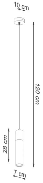 Sollux SL.0965 - Lustr na lanku ZANE 1xGU10/40W/230V beton/dřevo