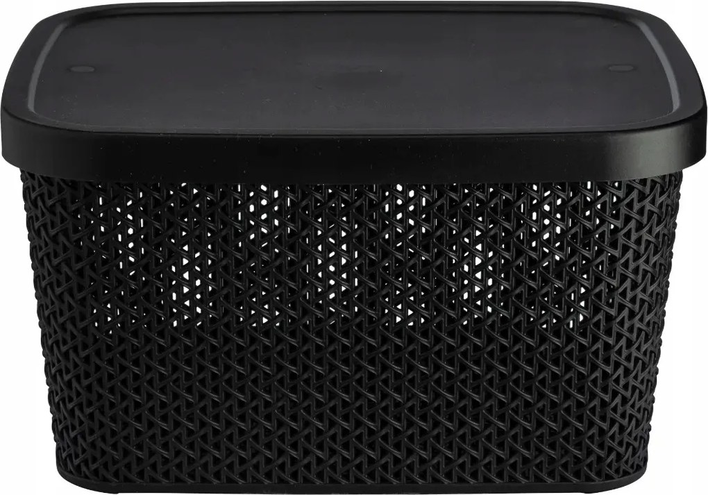 Multifunkční koš s víkem, úložný box s víkem 7l ALTOM - černý
