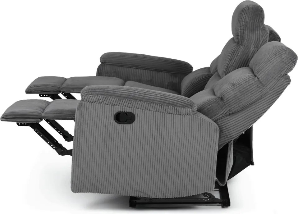 Sedací souprava, polohovací, šedá, manšestrová látka, ASD-C5981 GREY6