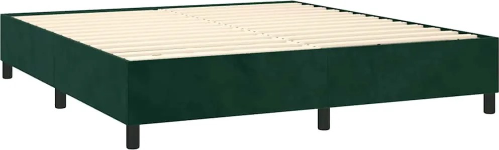 Box spring postel s matrací tmavě zelená 160x200 cm samet 3138094