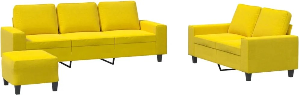 3dílná sedací souprava světle žlutá textil 3201911
