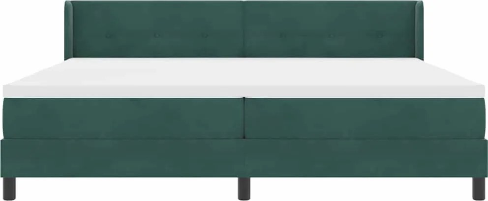 Postel s boxspringem s čelo Tmavě zelená 200 x 200 cm samet 3341489