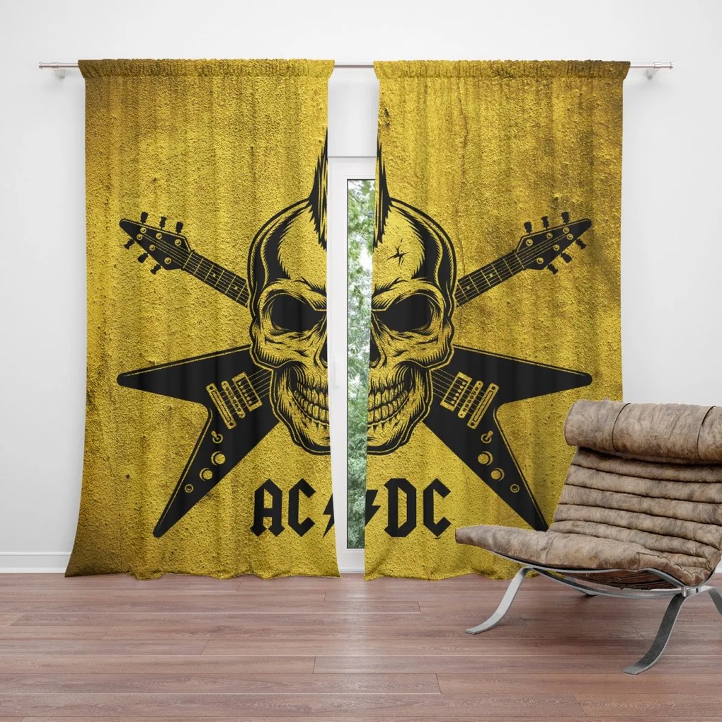 Sablio Závěs ACDC Lebka: 2ks 140x250cm