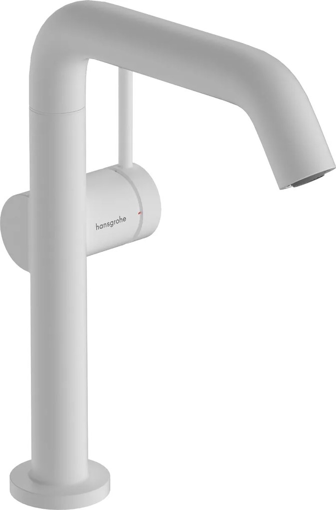 Hansgrohe Tecturis S, páková umyvadlová baterie 210 Fine CoolStart EcoSmart+ s otočným výtokem a odtokovou soupravou, bílá matná, HAN-73360700