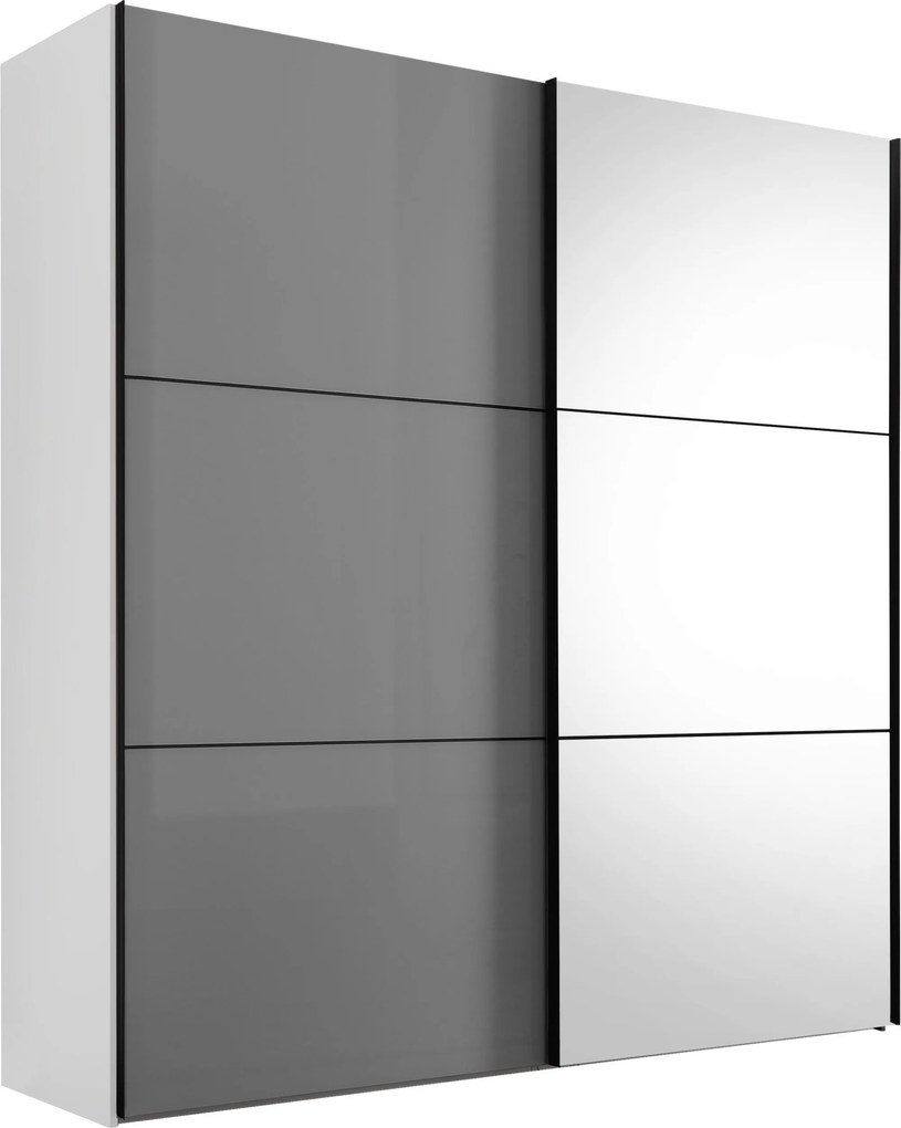 XXXLutz SKŘÍŇ S POSOUVACÍMI DVEŘMI, bílá, světle šedá, 200/222/68 cm Moderano - Šatní skříně - 000531006089
