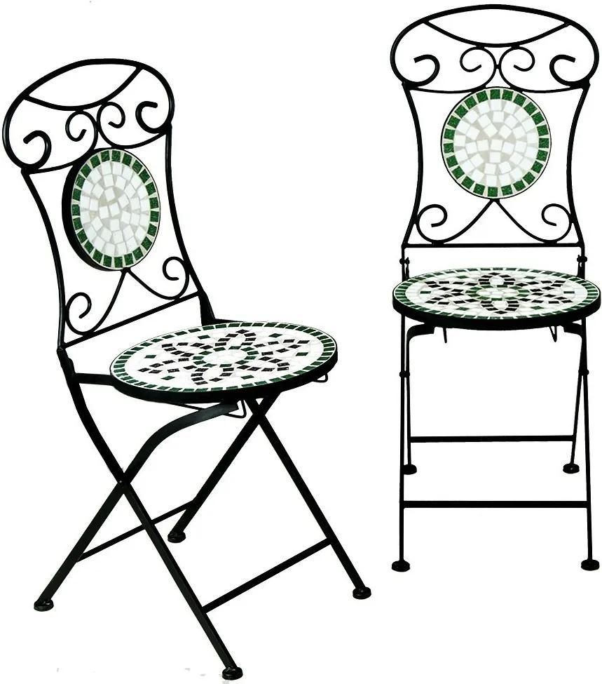 Kovová židle s mozaikou 2ks D0421 Dekorhome