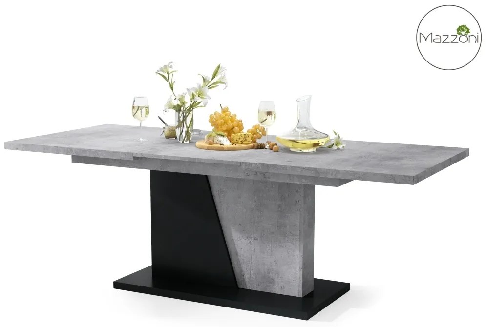 Jídelní rozkládací stůl NOBLE NOIR 160x90 cm beton/černá