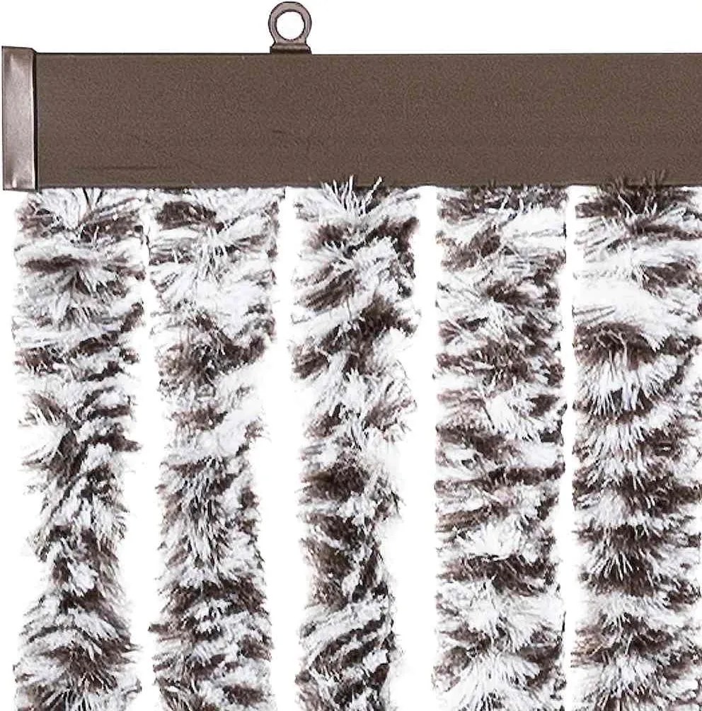 Závěs proti hmyzu hnědý a béžový 90 x 220 cm Chenille 284277