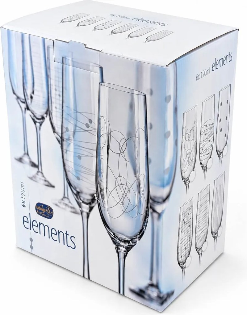 Crystalex Sklenice na šumivé víno Viola Elements 190 ml 6 ks
