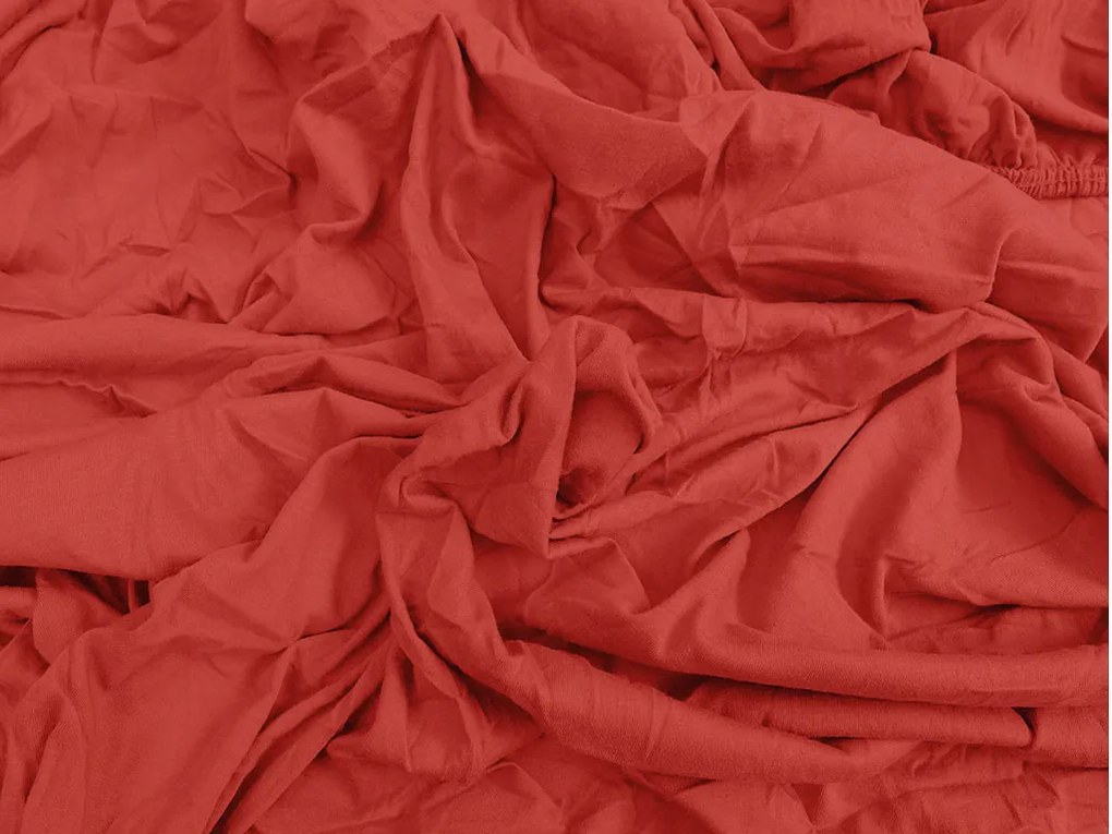 Jersey prostěradlo EXCLUSIVE červené 90 x 200 cm