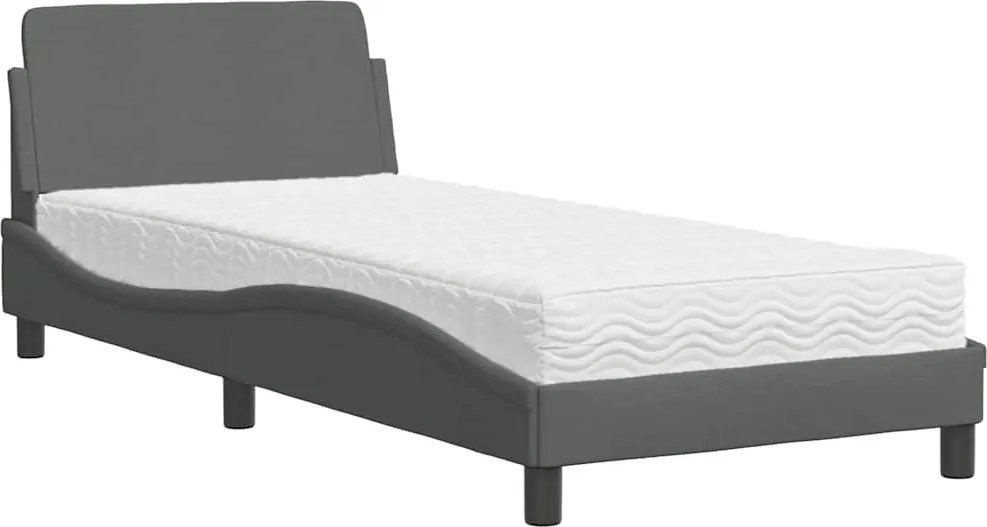 Postel s matrací Dover tmavě šedá 90 x 200 cm textil 3208325