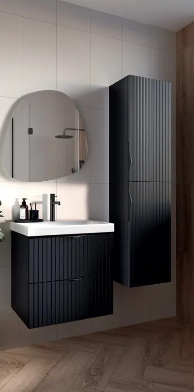 Cersanit Tirso, nízká doplňková skříňka 400x447x551 mm, černá matná, S1017-008