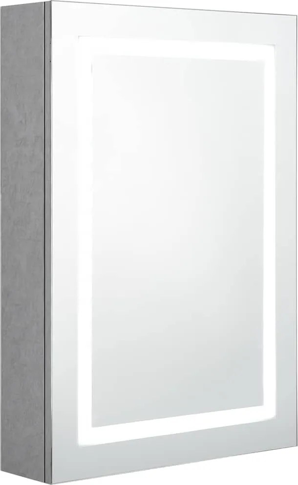 LED koupelnová skříňka se zrcadlem betonově šedá 50x13x70 cm 326488