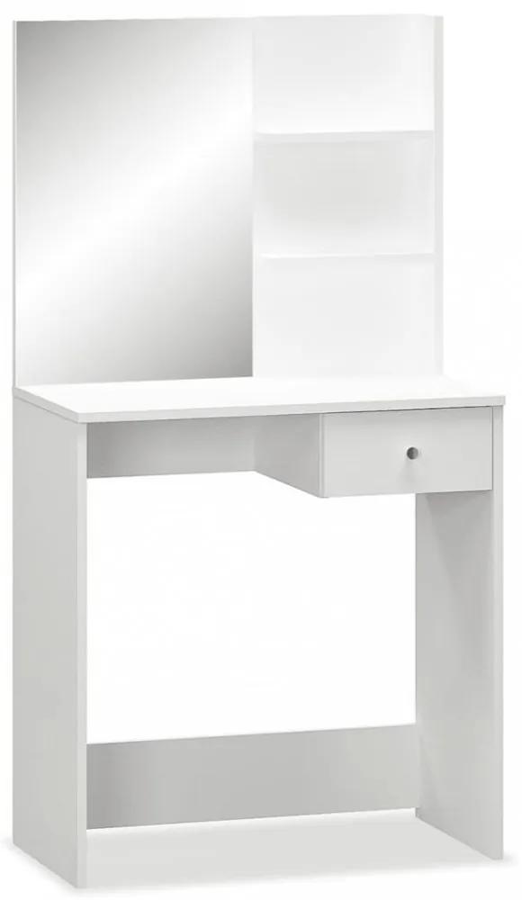 Toaletní stolek DTD / zrcadlo Dekorhome Bílá
