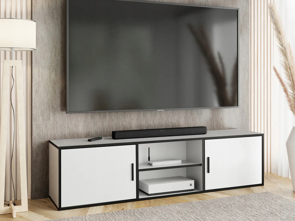 TV skříňka ROJO 3 bílý otevřená TV skříňka s policí