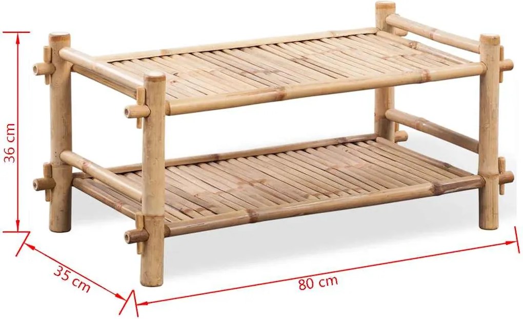 Dvoupatrový bambusový botník 242490