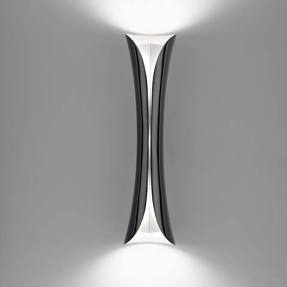 Artemide 1373010A Cadmo parete, designová nástěnná lampa, 2x10W LED GU10, černá/bílá, výška 54cm