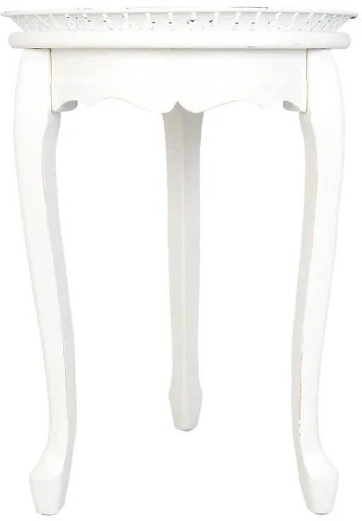 Odkládací stolek bílý provence 44 x 61 cm