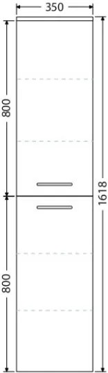 Intedoor vysoká skříň,2 dveře, UNI SV 162/35 2D L/P Varianta: A3416 Bílá MAT