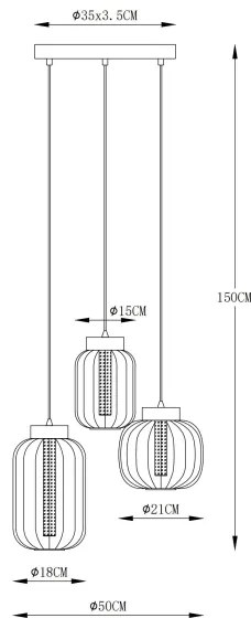 Globo 15746-3H - LED Lustr na lanku FLUORO LED/23W/230V