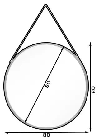 Zrcadlo kulaté Grace,80cm, barva čená