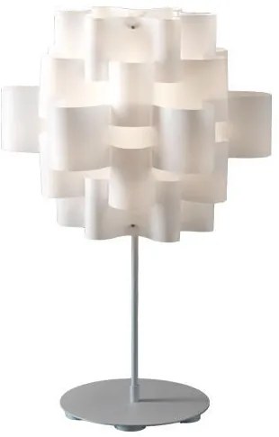 Karboxx 05TVWH50S Sun, designová stolní lampička z bílého textilu, 1x16W LED E27, výška 71cm