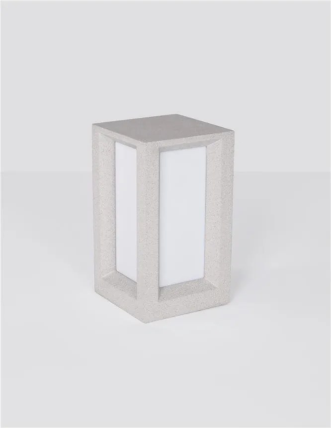 NV 9739352 Venkovní sloupkové svítidlo CASTRO bílý pískovec a akryl E27 1x12W bez žárovky 100-240V IP65 - NOVA LUCE
