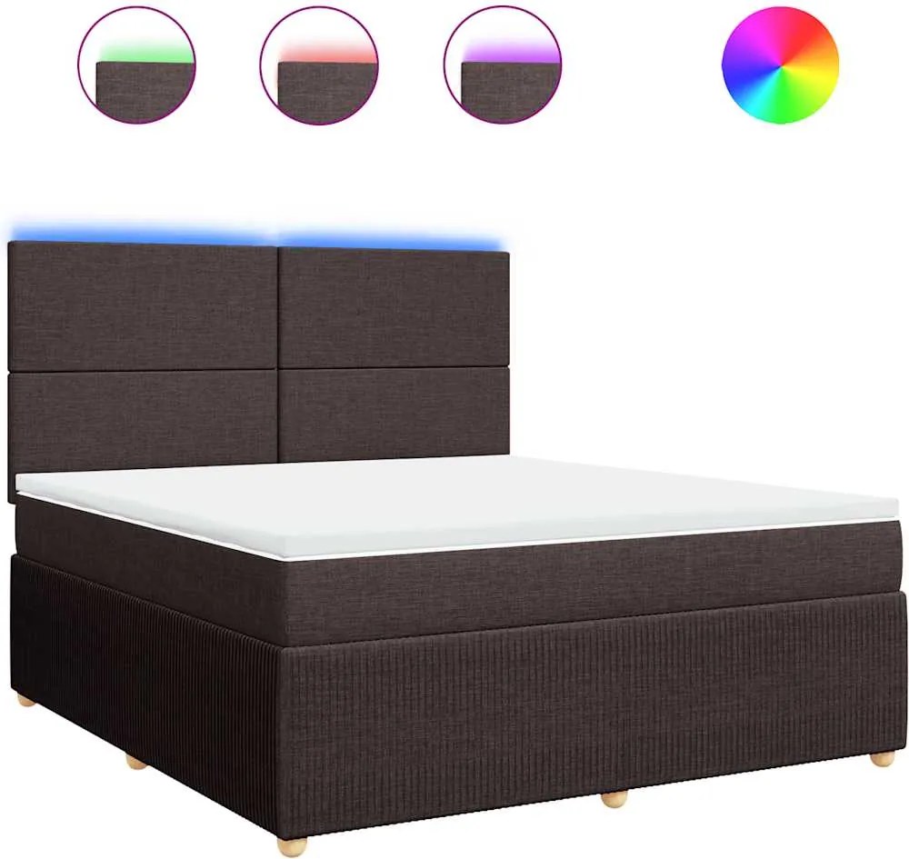 Box spring postel s matrací tmavě hnědá 180x200 cm textil 3294431