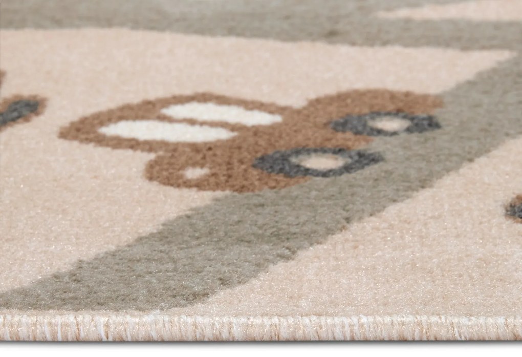 Hanse Home, Dětský koberec Adventures 105972 Cream Brown Grey, 120x170, béžová, dětský pokoj