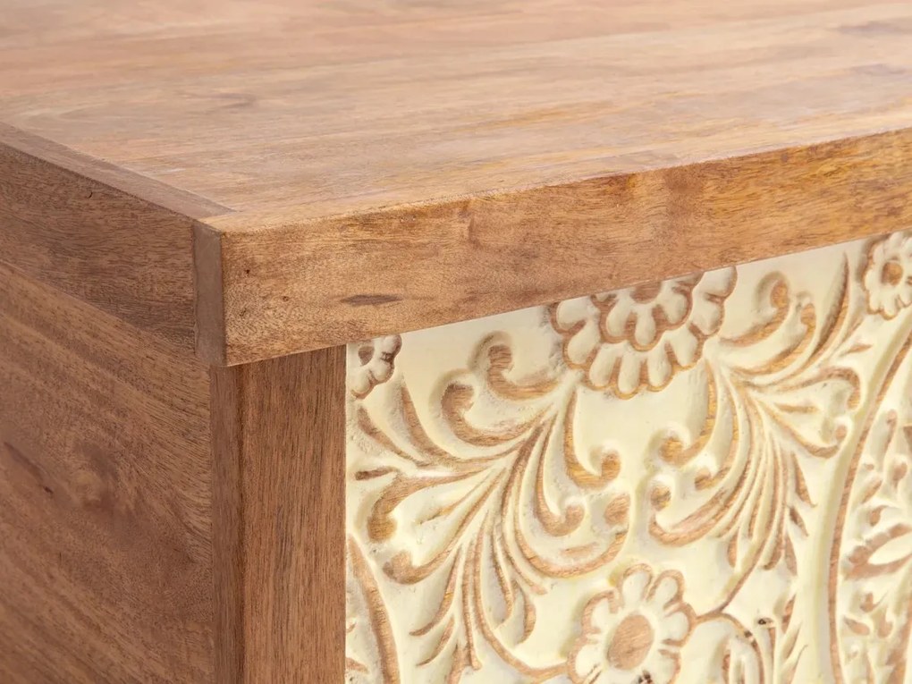 furniture-nabytek.cz - Masivní truhlice Delmar z mangového dřeva, hnědá – 88×88×44 cm