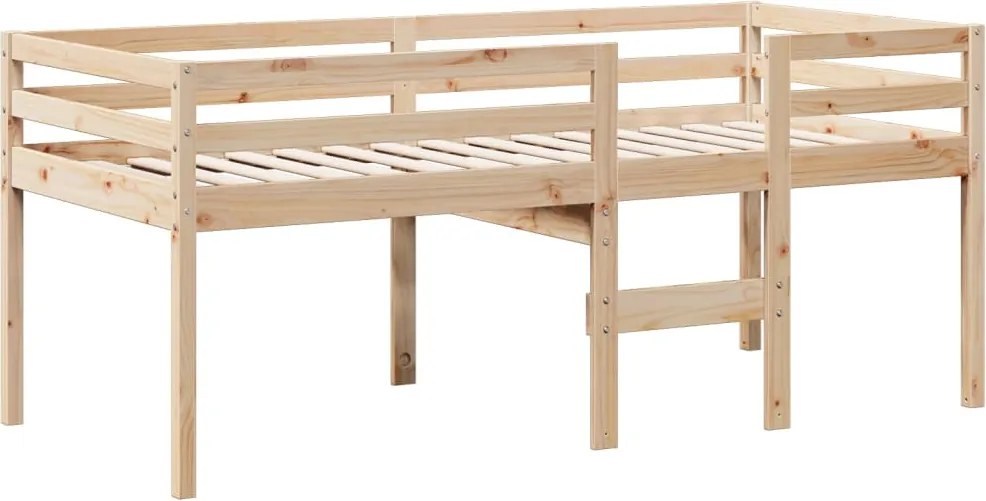 Patrová postel se střechou 90 x 200 cm masivní borové dřevo 3282052
