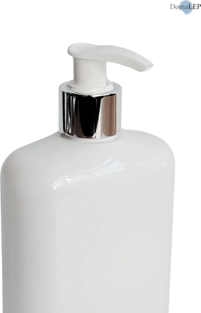 Dávkovač na mýdlo 400 ml bílý s bílo-stříbrnou pumpičkou LIMA