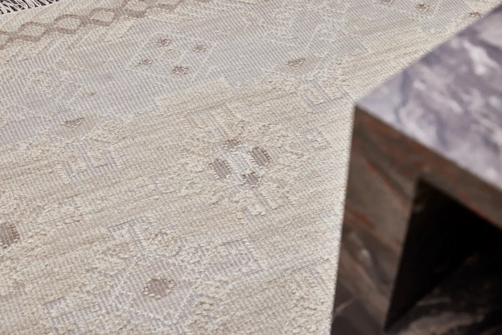 Diamond Carpets India, Ručně vázaný kusový koberec Anantara DESP P71 White Mix, 80x150, béžová, ložnice