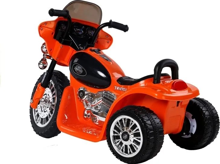 LEAN CARS Elektrická motorka pro děti JT568, tříkolová, LED, oranžová