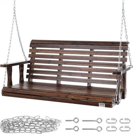 Dřevěná houpačka na verandu 1,4 m, houpačka na terasu na nádvoří a zahradu
