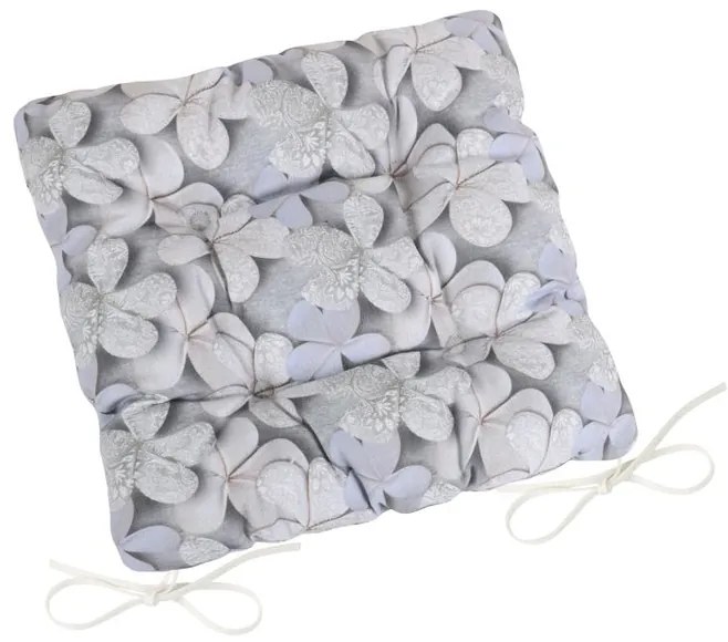 Bellatex Sedák DITA prošívaný 40x40 cm šedý květ