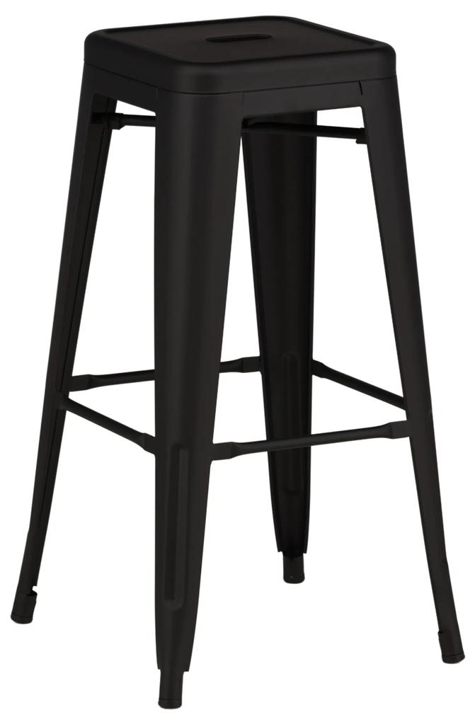 Barová židle Tempe, 4ks, černá, 43x43x76