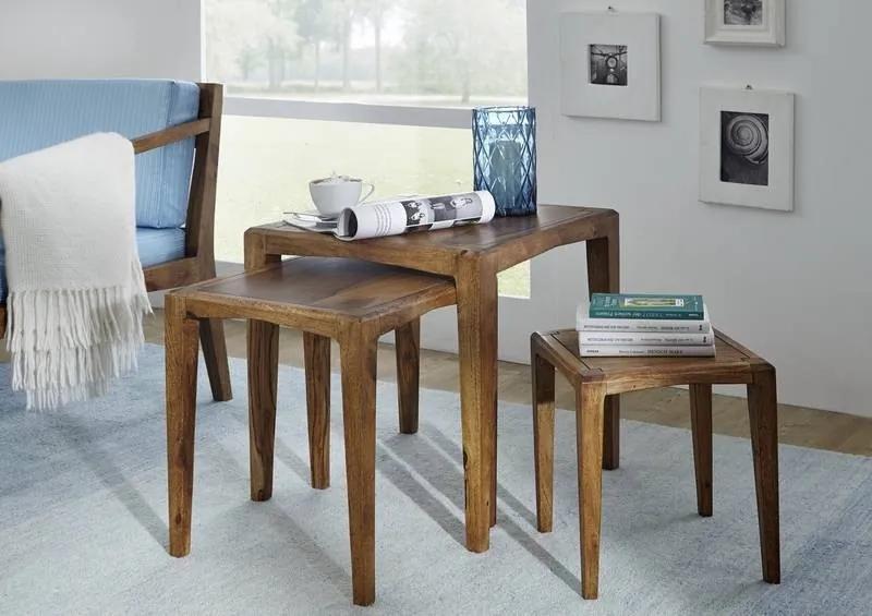 Masiv24 - MODERNA Příruční stolek-Set 50x50 cm, palisandr