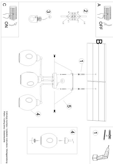 Sollux SL.1144 - Lustr na tyči FILLAN 3xE27/60W/230V černá