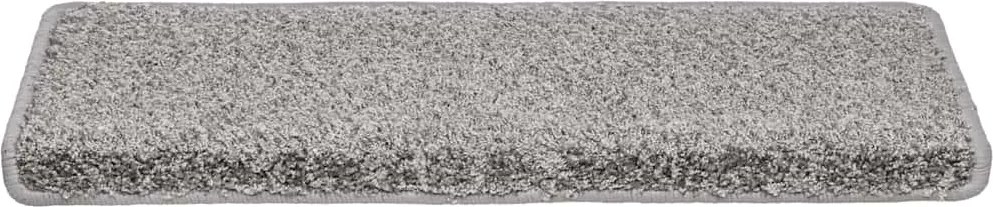 Schodové rohože 30 ks 65 x 21 x 4 cm šedé s obdélníkovým okrajem 3365825