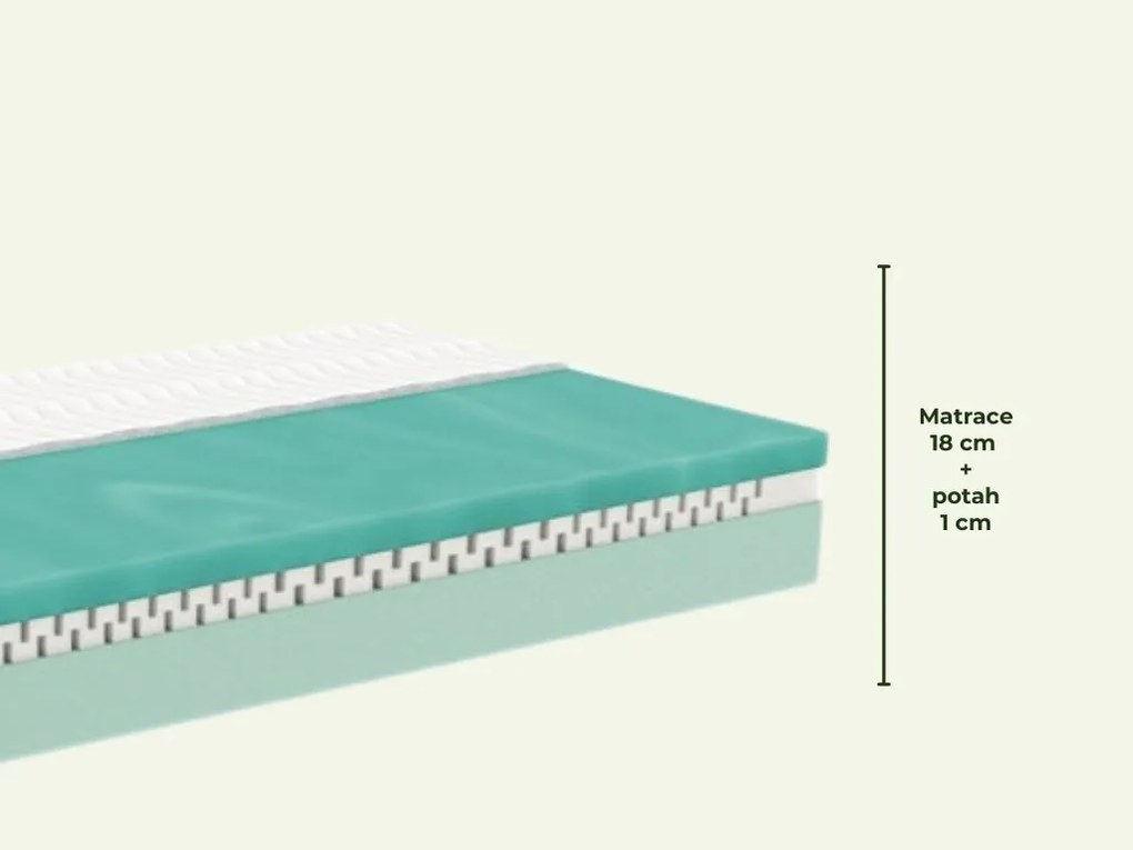 Benlemi Dětská pěnová matrace COLUMBUS s pevným středem a bylinnou pěnou BIOGREEN Zvolte rozměr: 120x160 cm